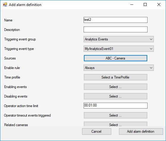 How do I add an "alarm definition" out of a plugin? - MIP - Milestone ...